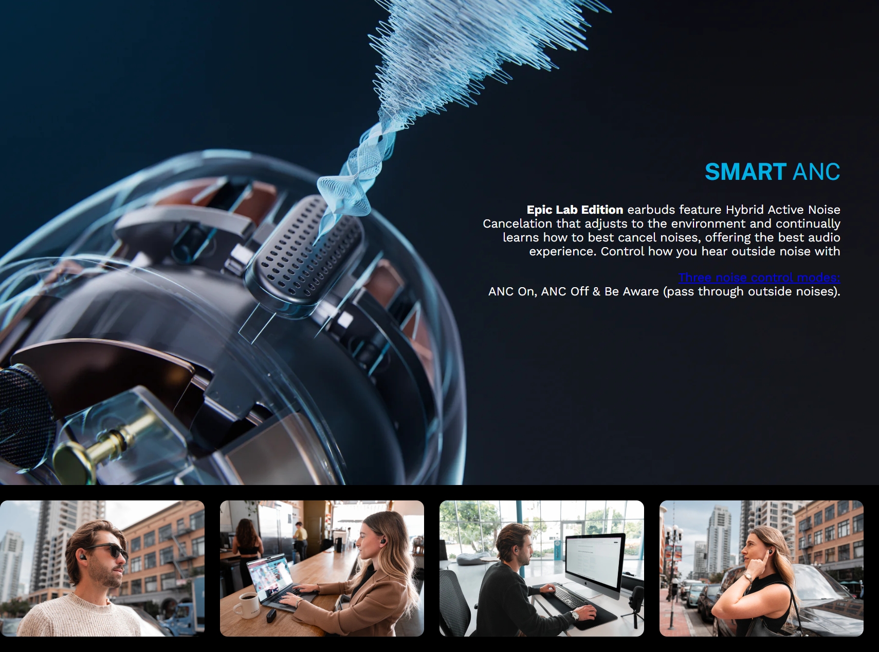 JLAB Epic Lab Edition หูฟังไร้สาย ตัดเสียงรบกวน ANC ของแท้ ประกันศูนย์ 2ปี