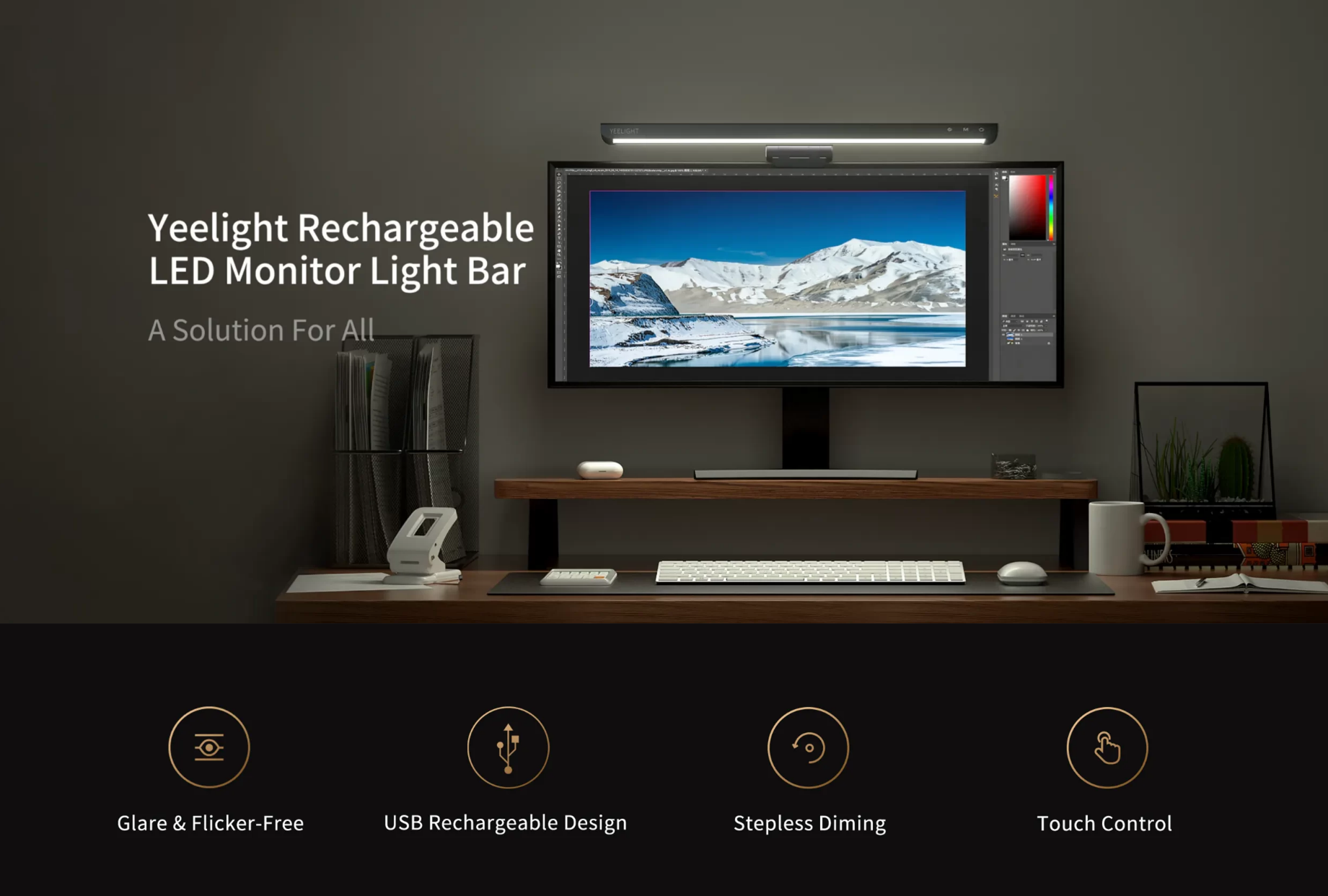 Yeelight Rechargeable Monitor Light Bar โคมไฟ LED สำหรับแขวนจอ Monitor ...