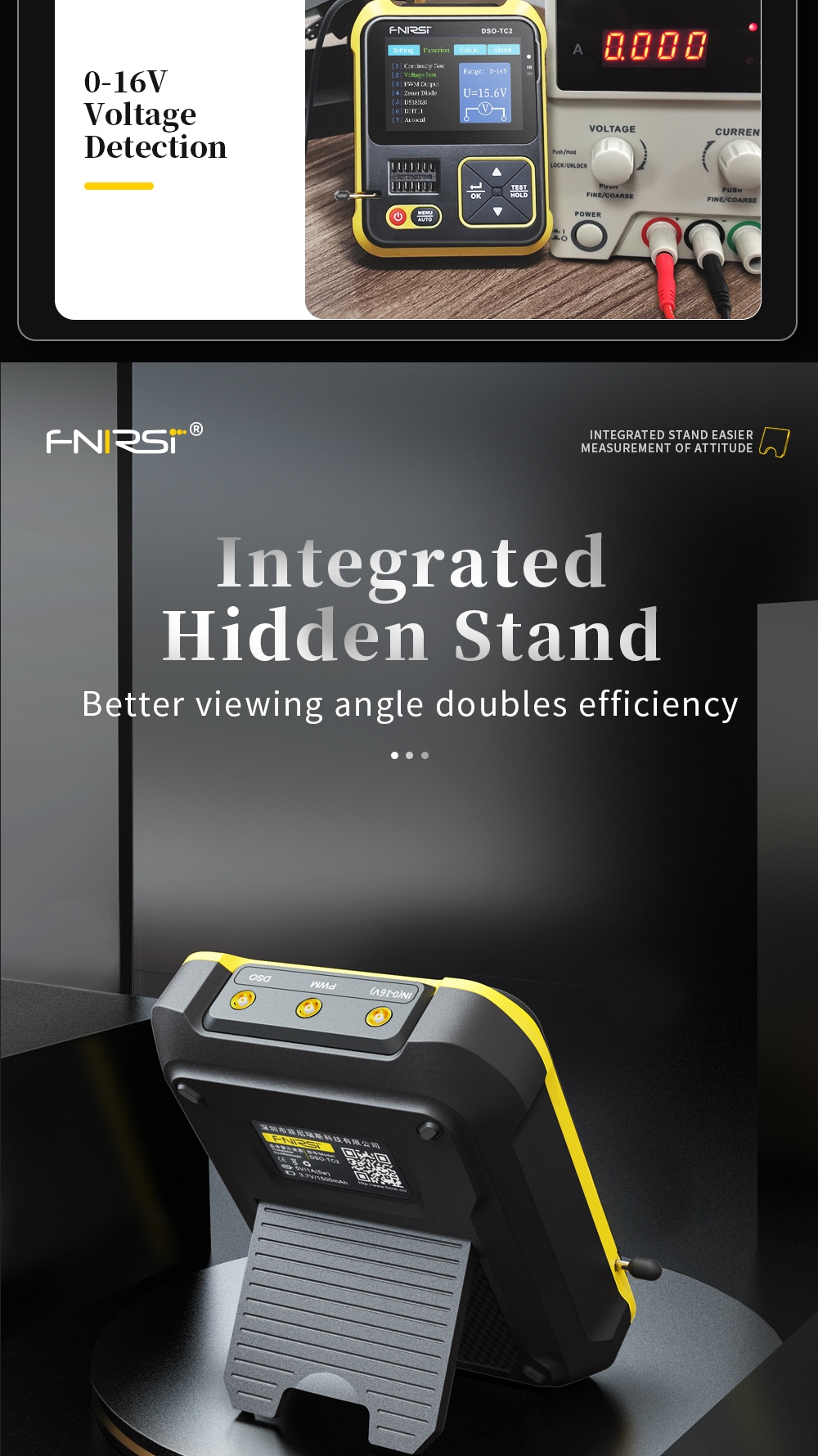 FNIRSI 200KHZ2.4 IncHandheld Digital Oscilloscope 1CH 2in1 ...