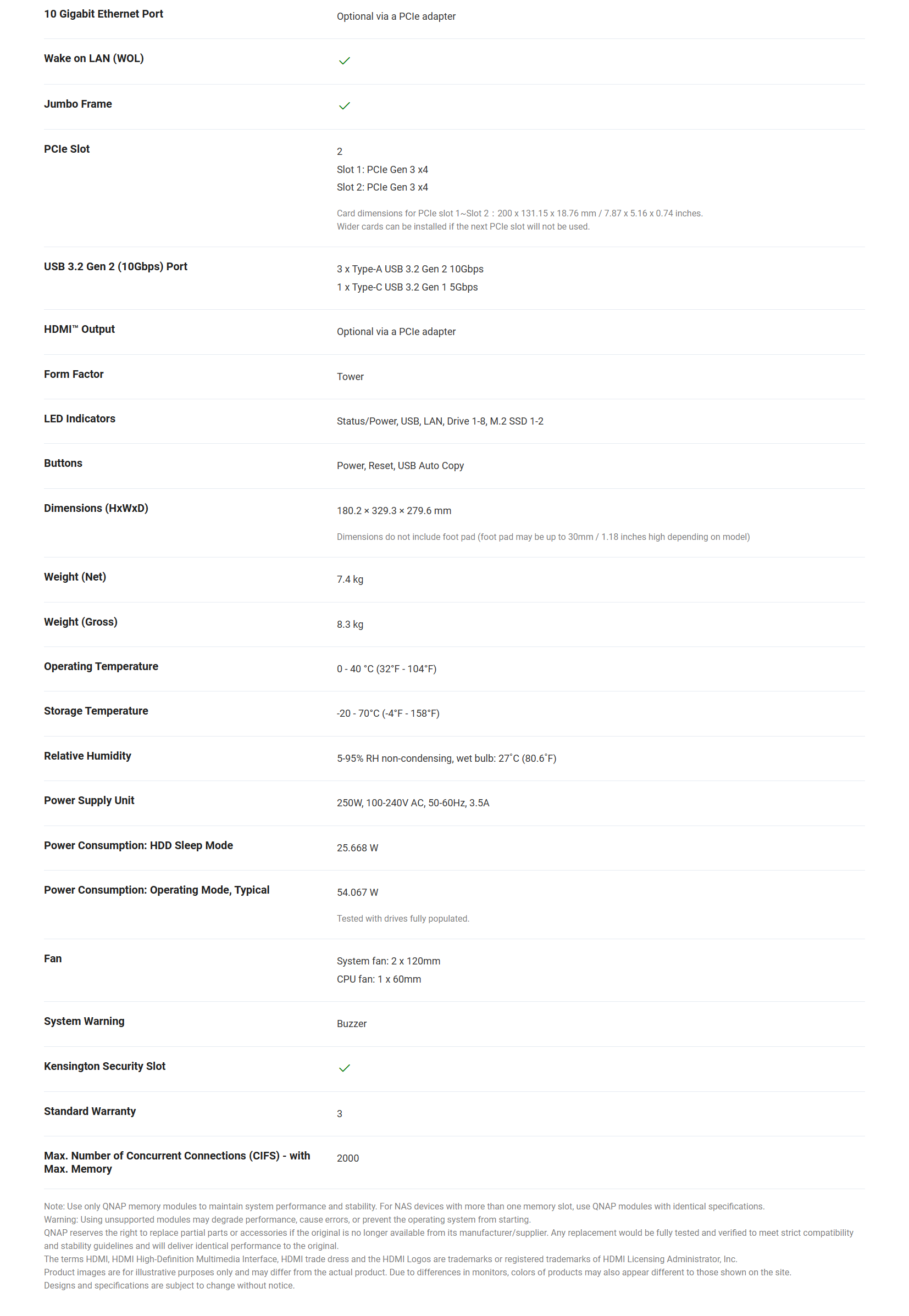 QNAP NAS TS-873A-8G 8-Bay AMD V1500B 2.2GHz 8GB RAM อุปกรณ์เก็บข้อมูลบนเครือข่าย ของแท้ ประกัน ...