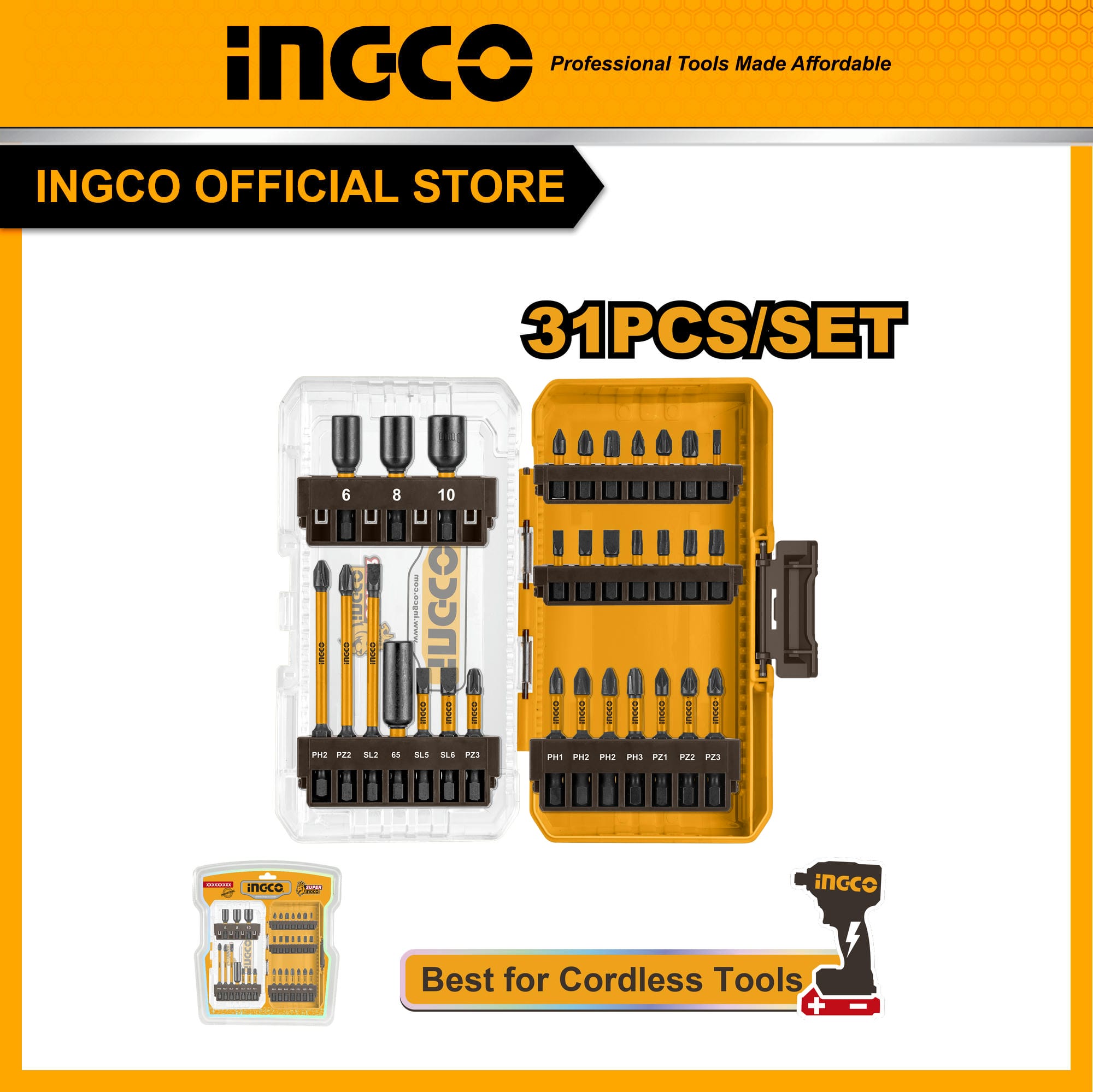 INGCO ชุดดอกไขควงกระแทก 31 ชิ้น AKDL11306 ราคาถูก 440 บาท - ยี่ห้อ ...