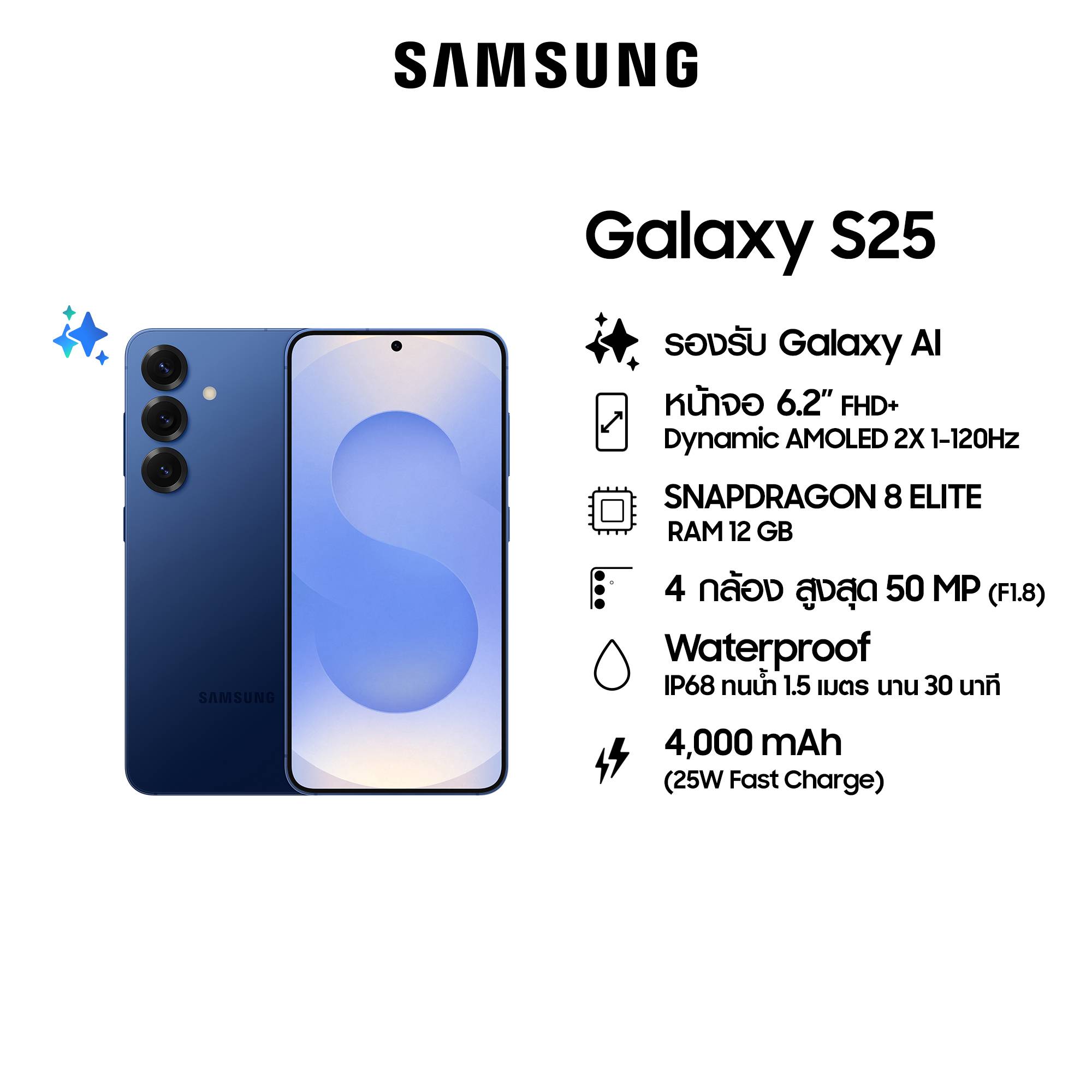 Samsung Galaxy S25 12/256GB,512GB ราคาถูก 29,900 บาท - ยี่ห้อ: Samsung ...