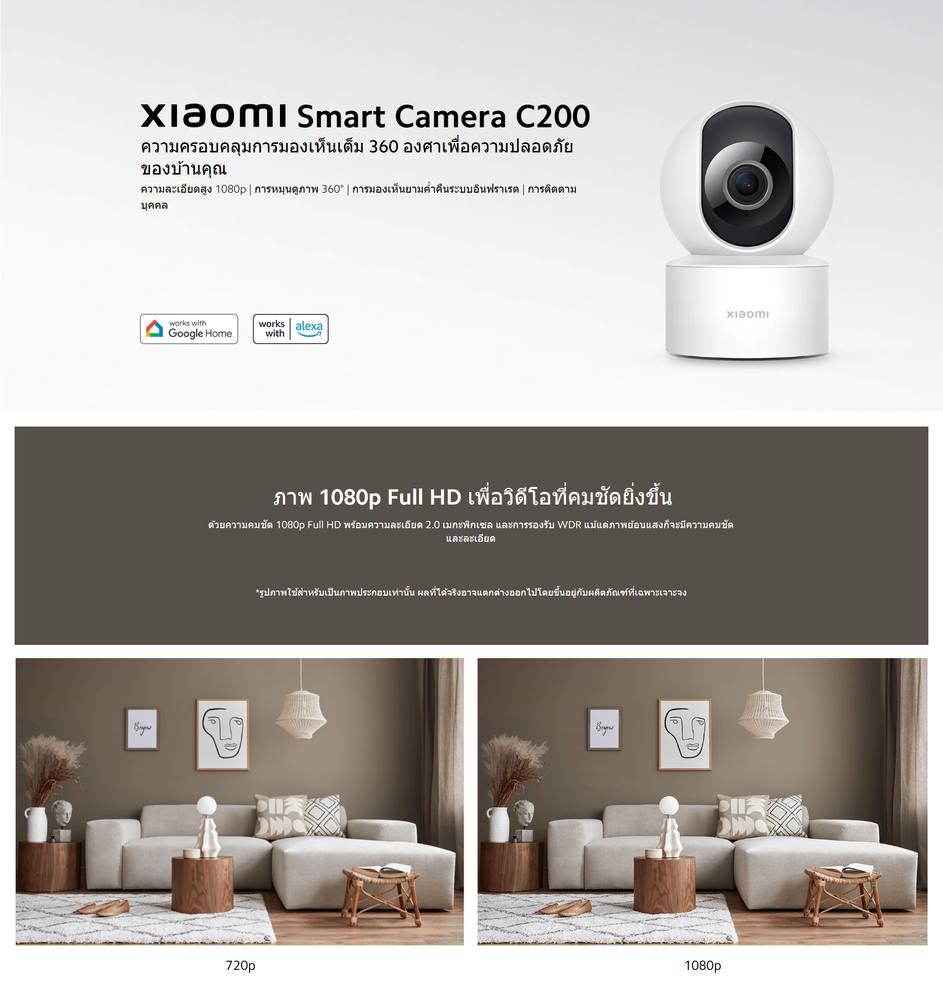 Xiaomi Mi Smart Camera C200 (43789) กล้องวงจรปิด ของแท้ ประกันศูนย์ 1ปี ...