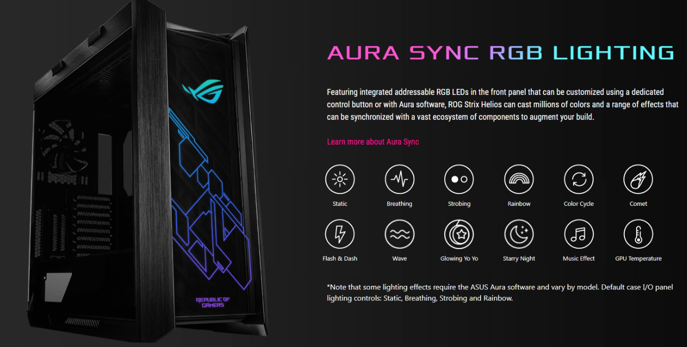 Asus PC Case GX601 ROG STRIX HELIOS CASE/BK/AL/HANDLE เคสคอมพิวเตอร์ สี ...