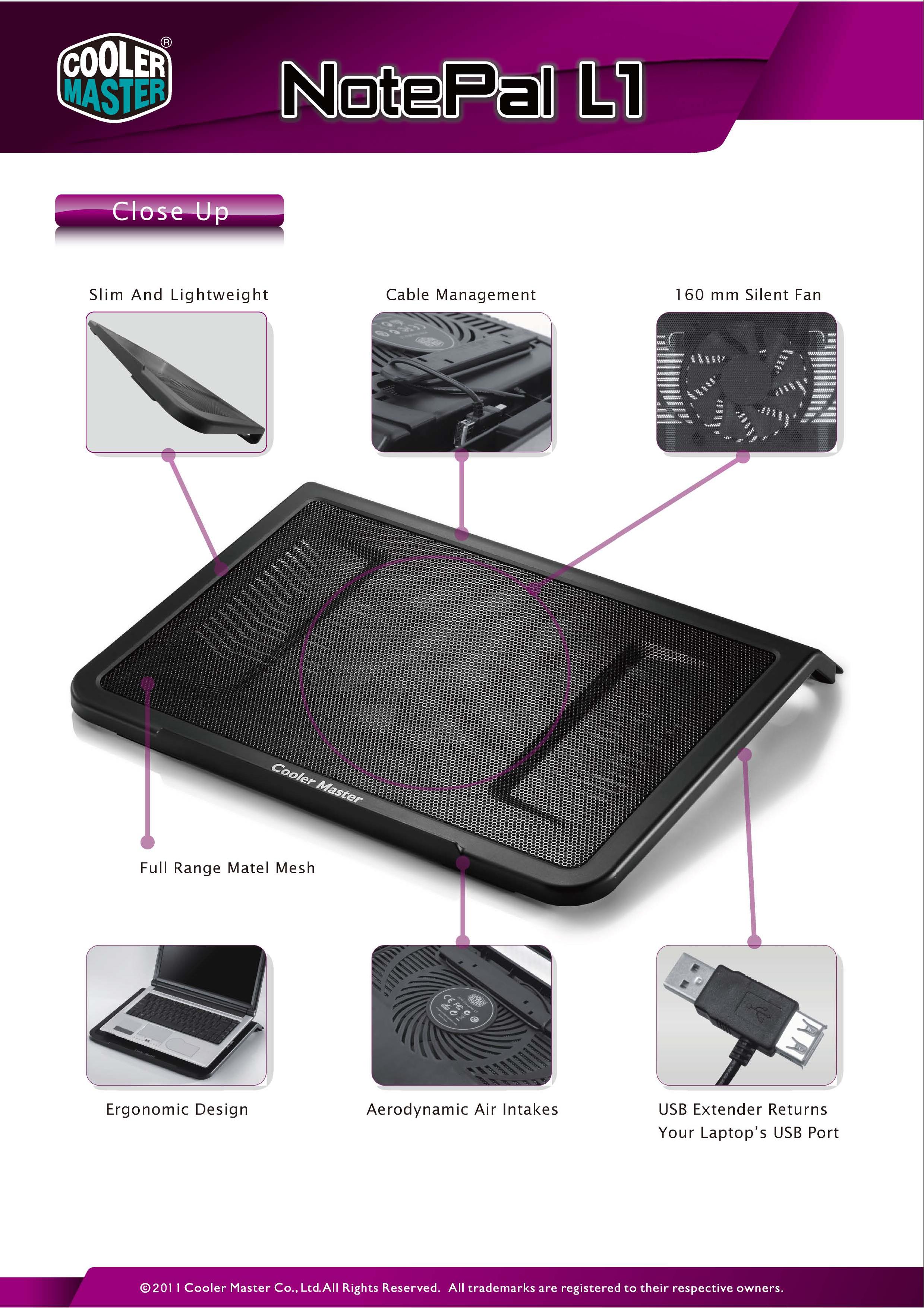 Cooler Master NOTEPAL L1 แท่นวางพัดลมระบายความร้อน ของแท้ ประกันศูนย์ 2ปี