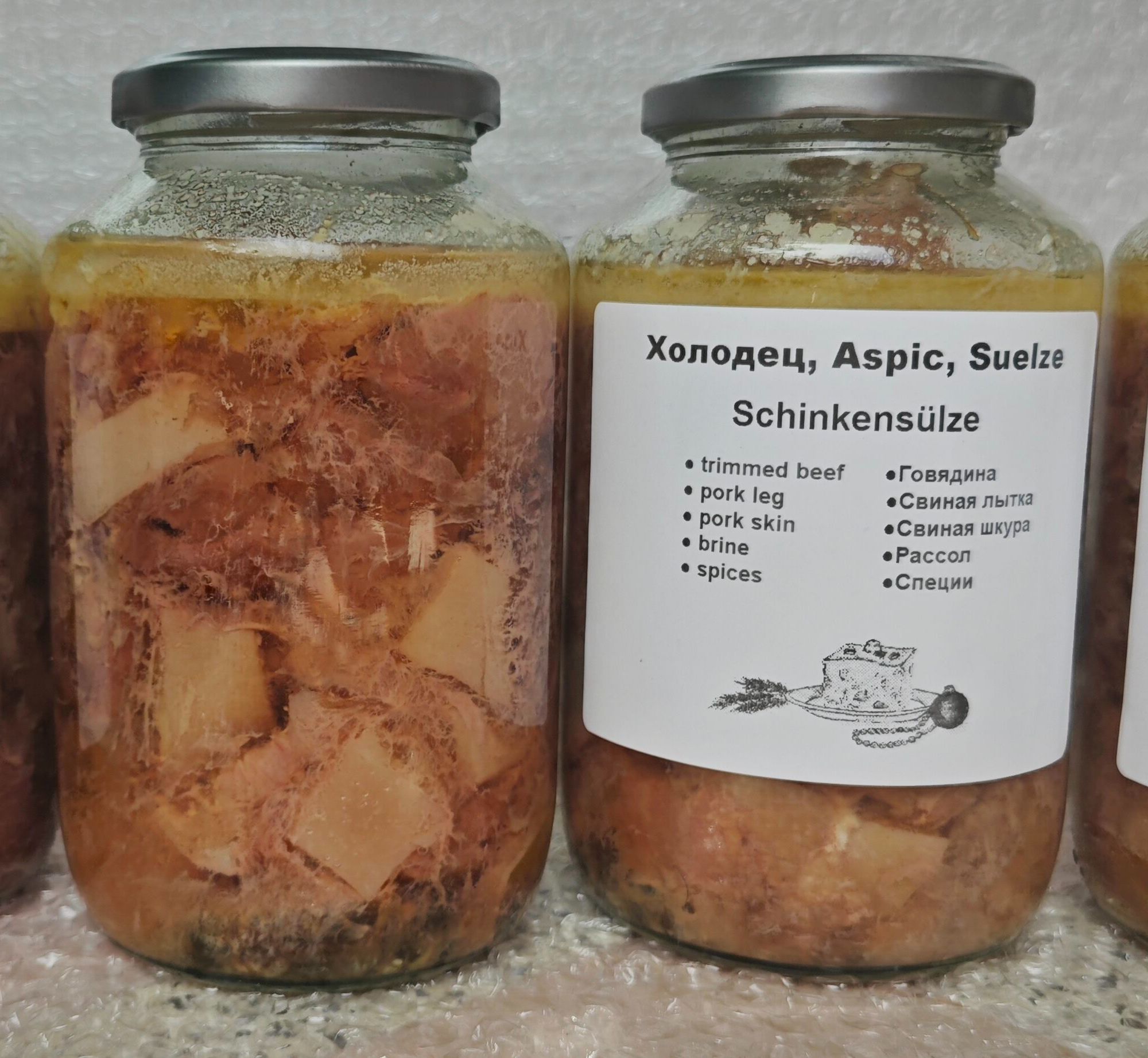 Холодец, 720ml Schinkensülze, meat aspic, Suelze, Head cheese, заливное ...