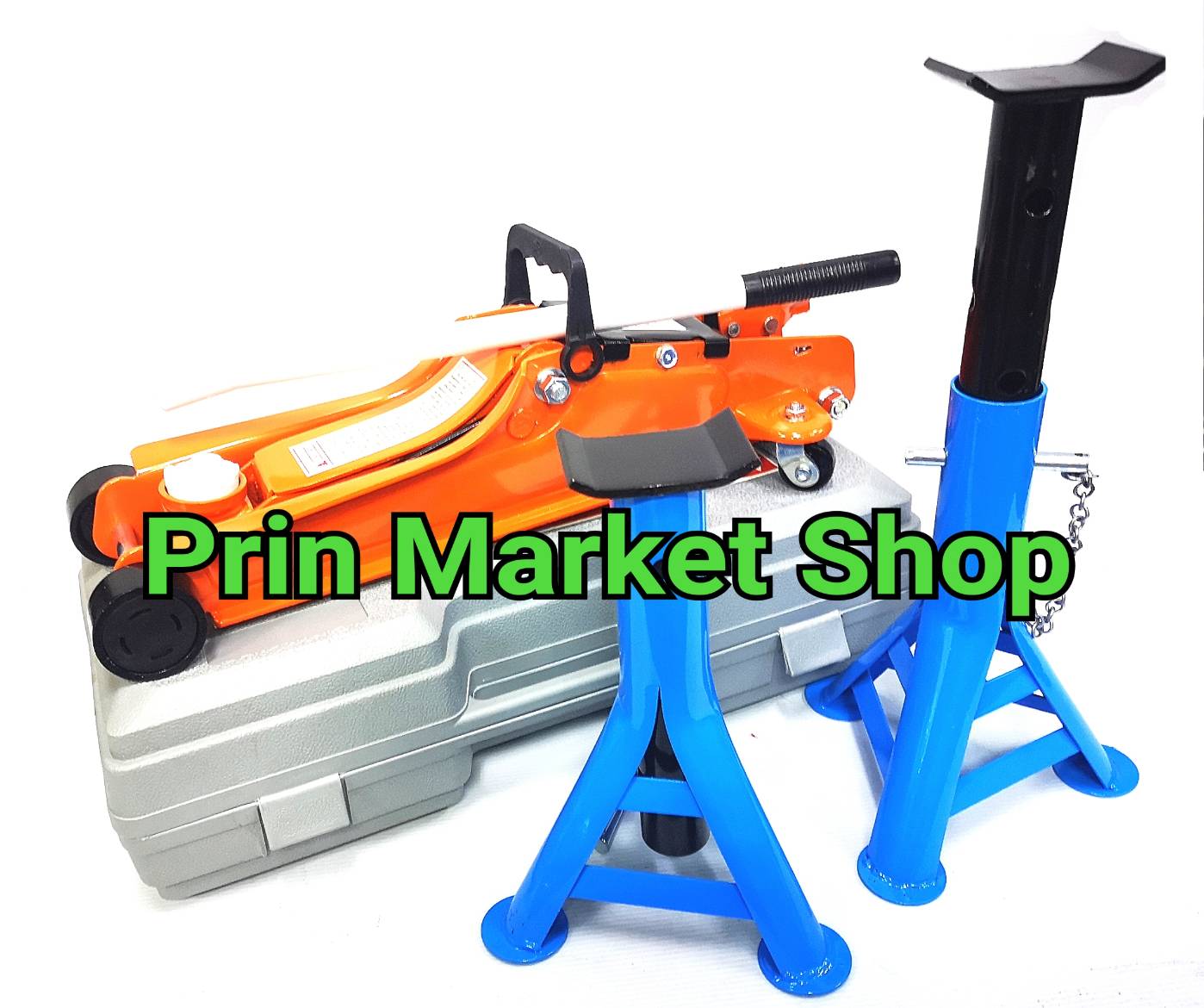 OKURA แม่แรงตะเข้‬ 2.5 ตัน แม่แรง รุ่น OK-SP 2.5 + ขาตั้งรถยนต์ ขนาดกลาง ( ฟ้า - ดำ ) เหล็กหนา 2 ...