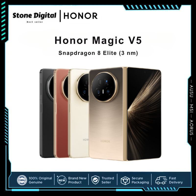 Honor Magic V5 Snapdragon 8 Elite 7.95" Foldable LTPO AMOLED 120Hz 6100mAh Battery 66W SuperVooC ...