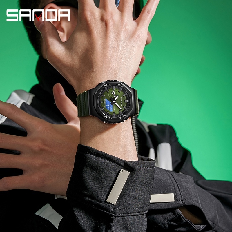 Sanda ใหม่ นาฬิกาข้อมือควอตซ์แฟชั่น สไตล์สปอร์ต ลําลอง สไตล์ทหาร ...