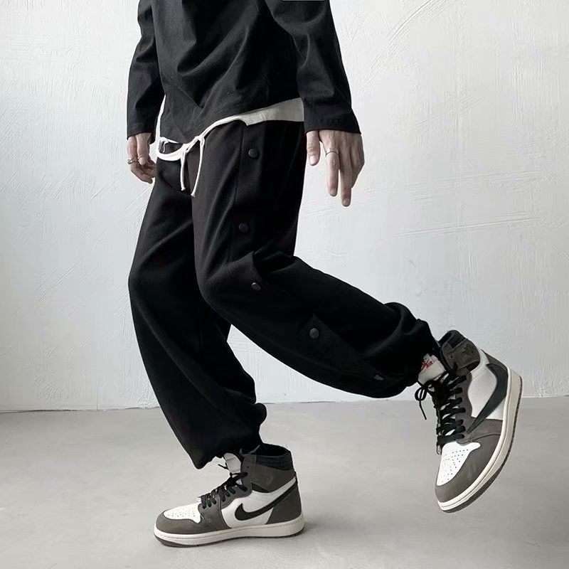 Encount กางเกงขายาวชาย กางเกงลำลองผู้ชายไซส์ใหญ่หลวมเทรนด์กางเกงติดกระดุมเกาหลีกางเกงกีฬาฤดู ...