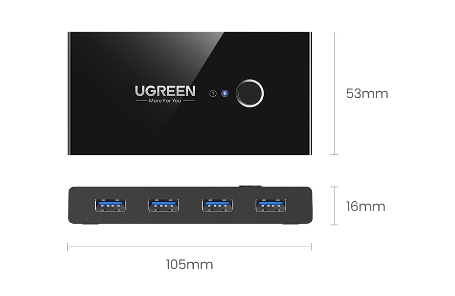 UGREEN USB KVM Switch USB 3.0 2.0 Switcher KVM Switch for Windows10 PC Keyboard Mouse Printer 2 ...