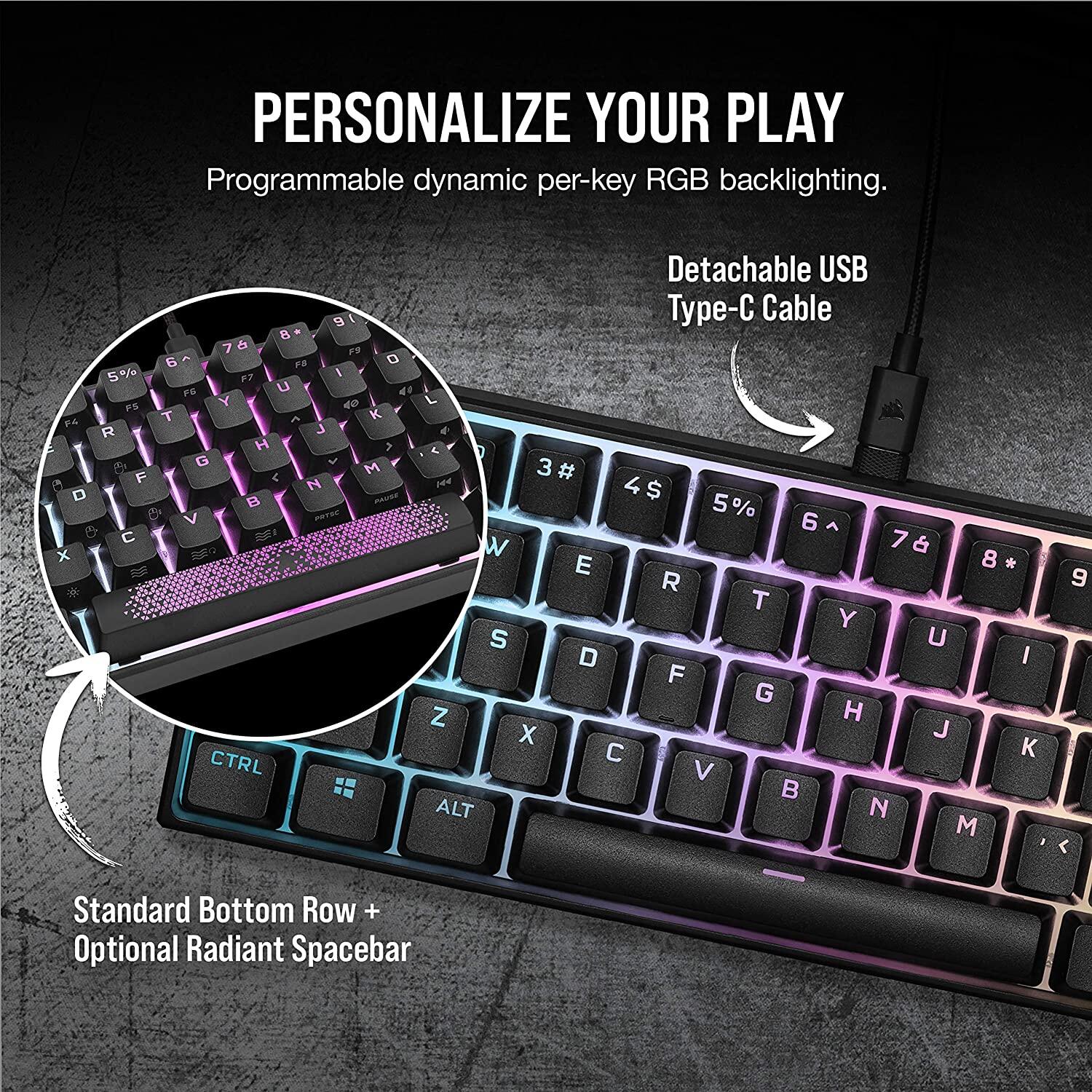 Corsair K65 RGB MINI Keyboard [US] [MX RED] คีบอร์ดเกมมิ่ง แป้นอังกฤษ ...