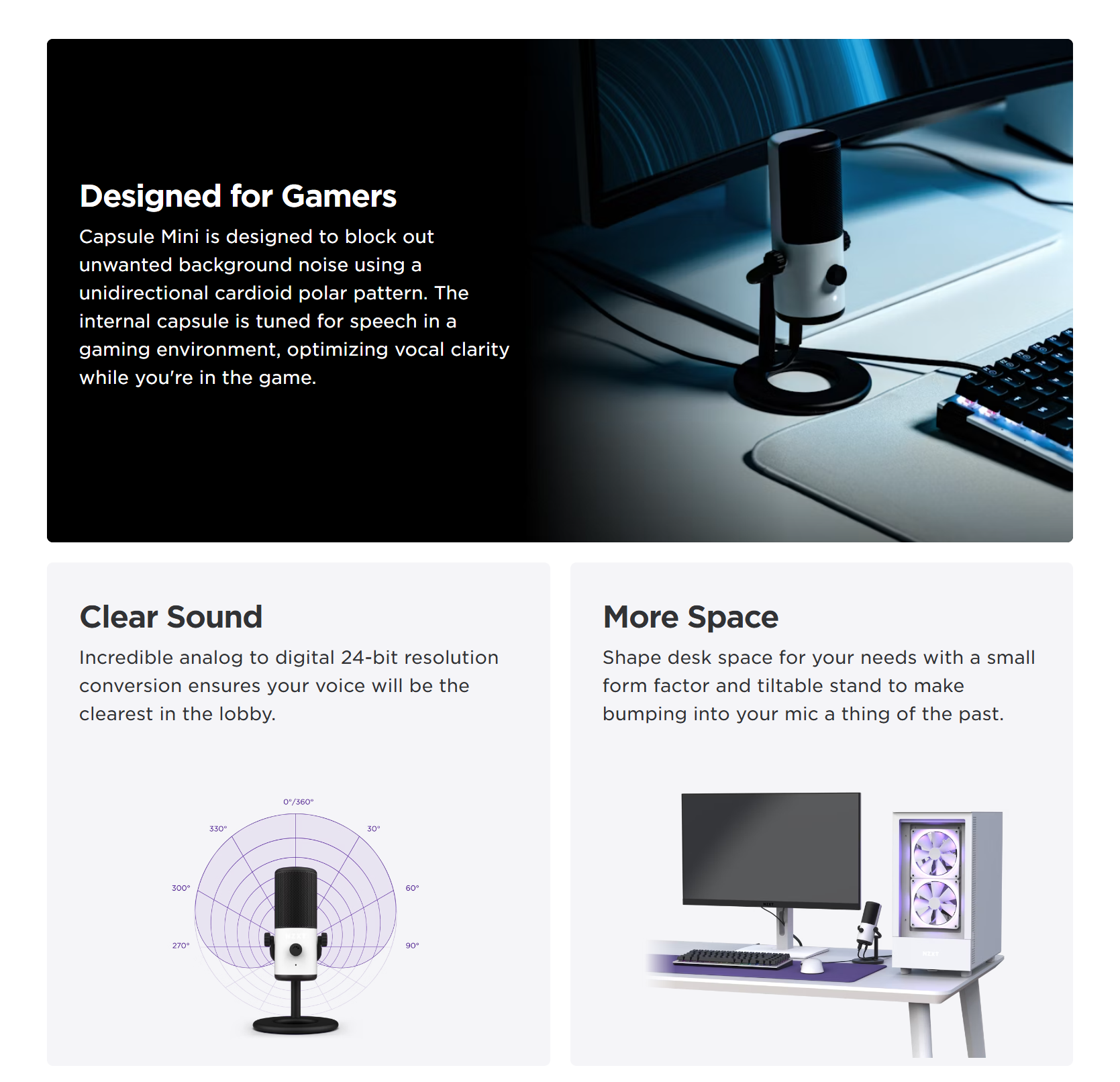 NZXT Capsule Mini Cardioid USB Microphone ไมโครโฟนตั้งโต๊ะ มีสาย ของแท้ ...