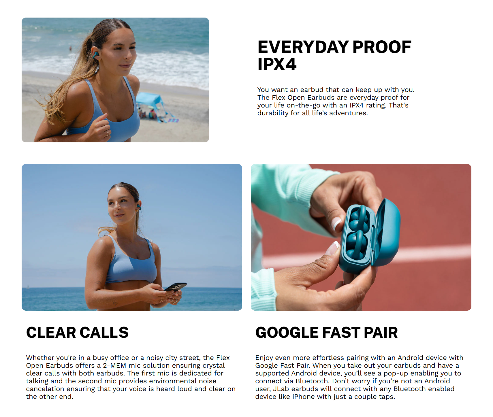 JLAB Flex Open Air Clip True Wireless Earbuds หูฟังไร้สาย Open Earbuds ...