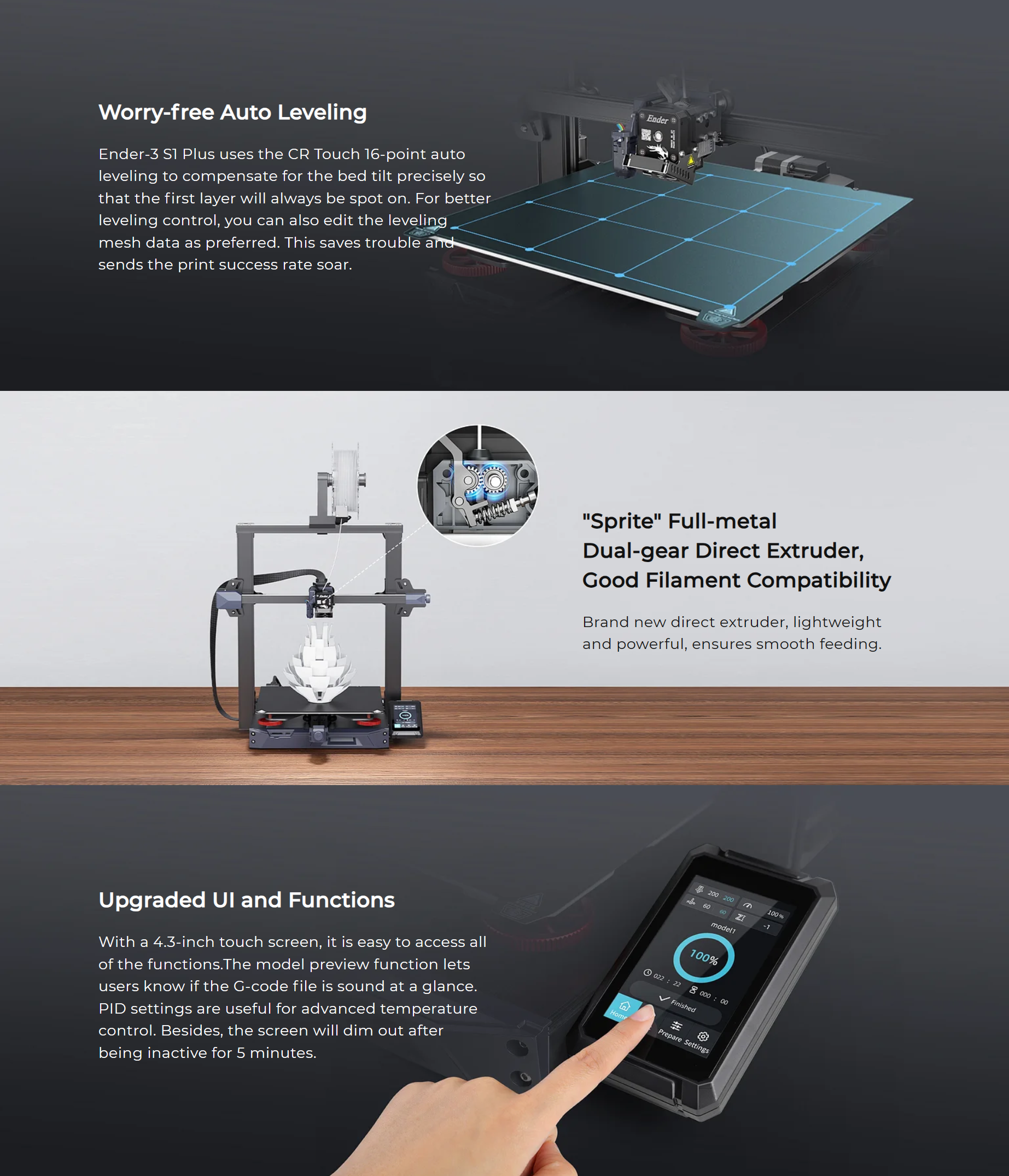 Creality Ender-3 S1 Plus 3D Printer เครื่องพิมพ์ 3 มิติ ของแท้ ประกัน ...