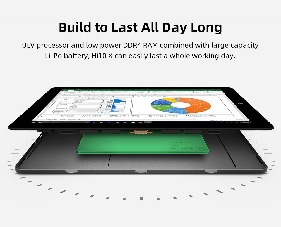 CHUWI Hi10 X 10.1 Inch FHD Screen Intel Celeron Quad Core 6GB RAM 128GB ROM Windows Tablets Dual ...