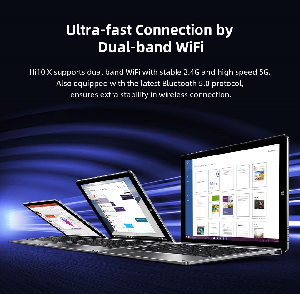 CHUWI Hi10 X 10.1 Inch FHD Screen Intel Celeron Quad Core 6GB RAM 128GB ROM Windows Tablets Dual ...
