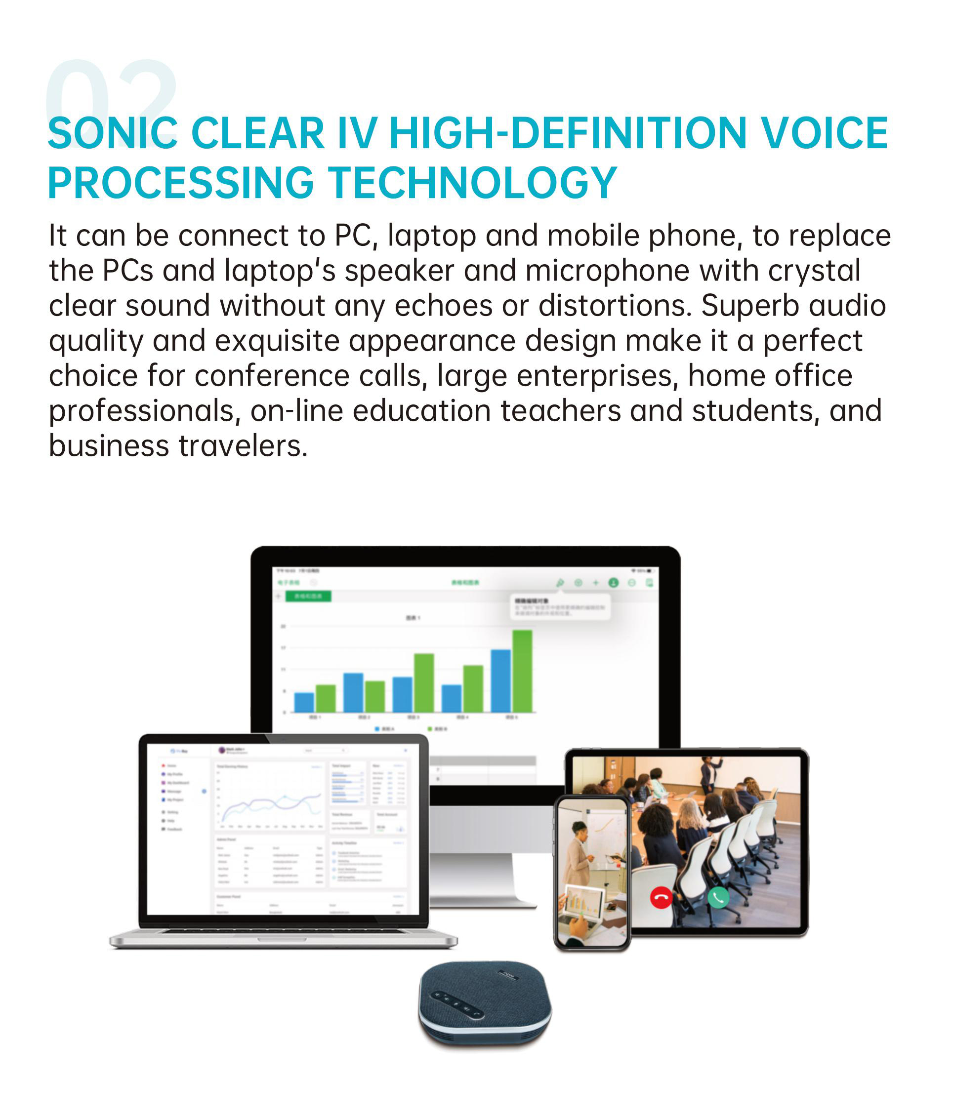 Rapoo CM600 Omnidirectional Speaker Phone ลำโพงสำหรับการประชุม ของแท้ ...