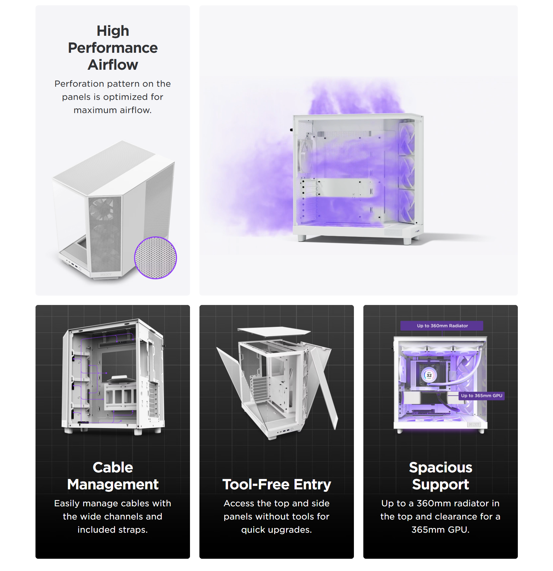 NZXT H6 Flow RGB Compact Dual-Chamber Mid-Tower Airflow Case with RGB ...