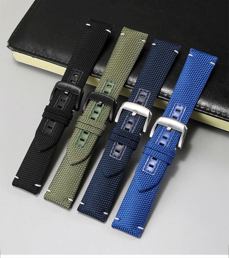 สายหนังนาฬิกาข้อมือสายนาฬิกาข้อมือ สายนาฬิกาผ้าใบไนลอนแทน Mido ...