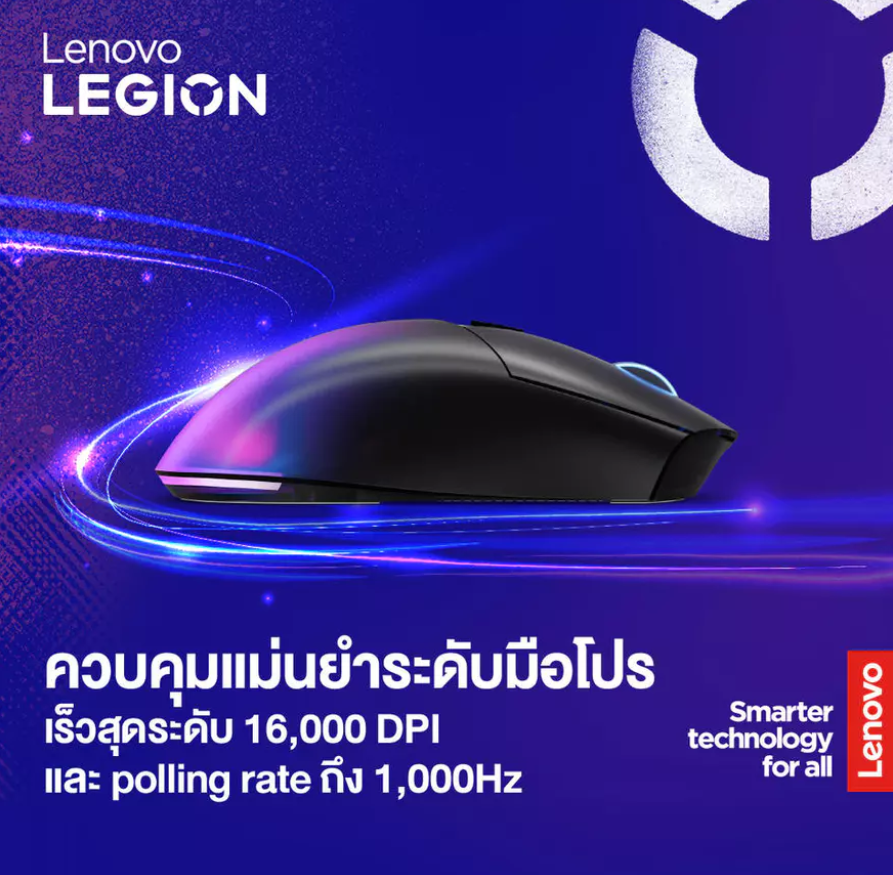 Lenovo Legion M410 Wireless RGB Gaming Mouse เม้าส์เกมมิ่ง สีดำ ของแท้ ...