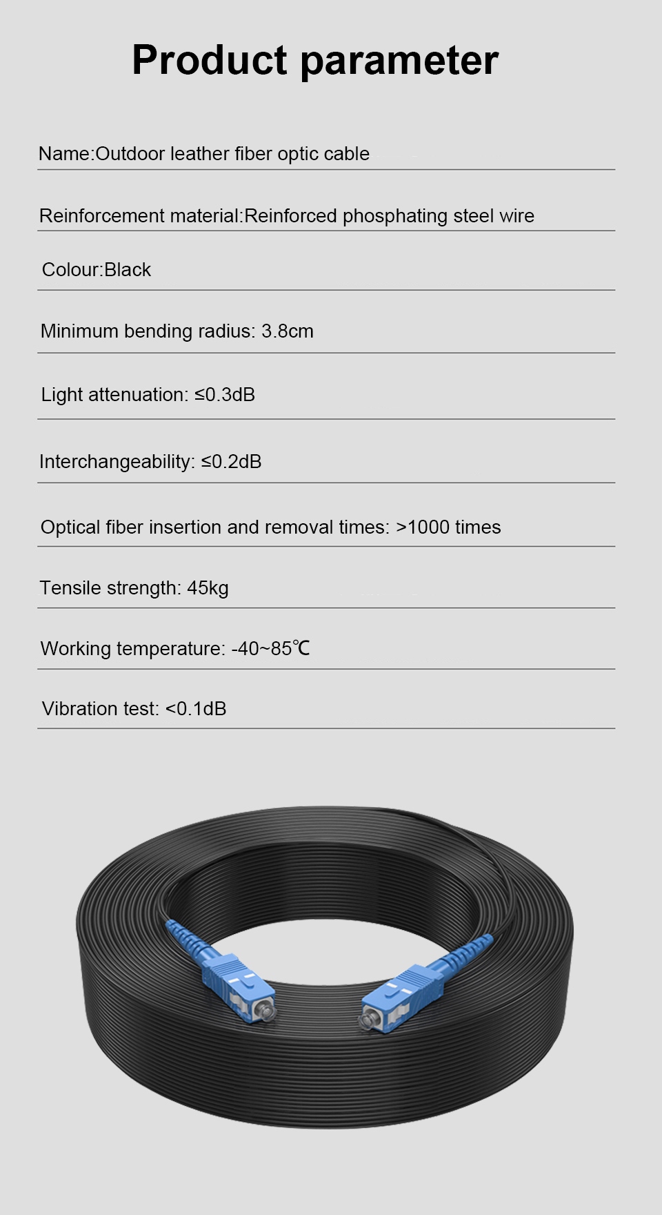 ONTi SC UPC to SC UPC Fiber Optic Drop Cable Single Mode Simplex 2.0mm Outdoor Fiber Optic Patch ...