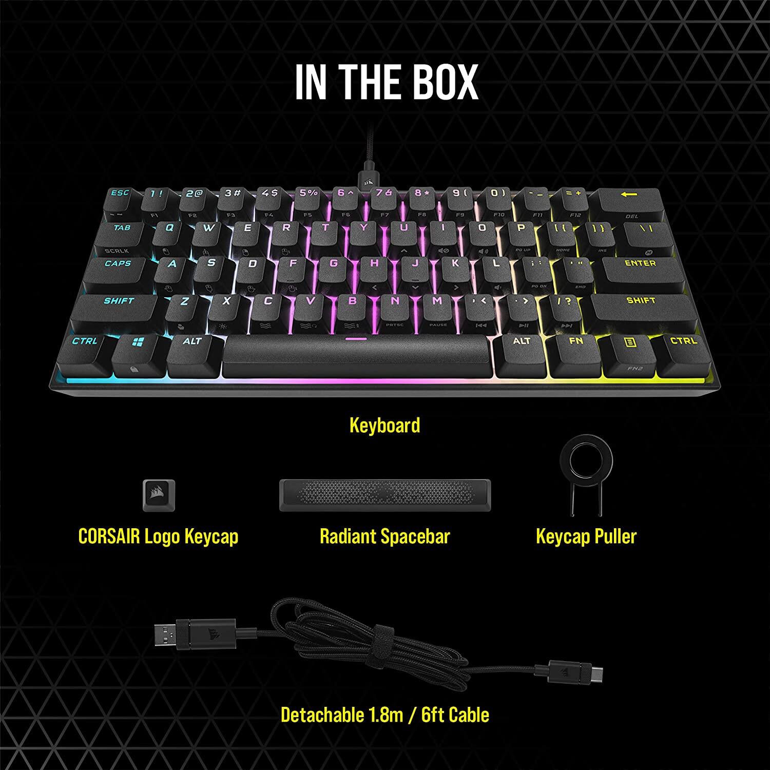Corsair K65 RGB MINI Keyboard [US] [MX SPEED RGB] คีบอร์ดเกมมิ่ง แป้น ...
