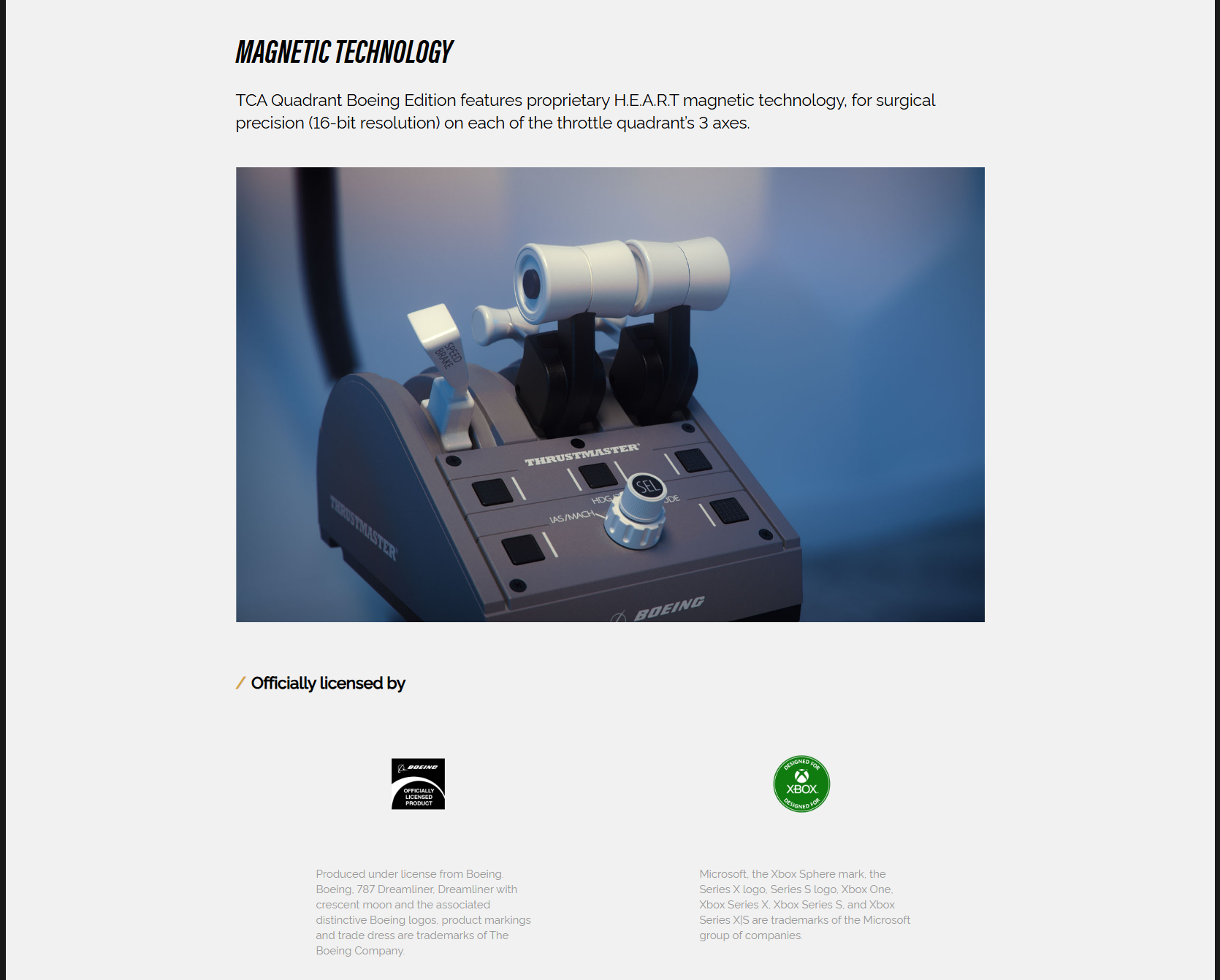 ThrustMaster Joy-Stick ADD-ON [4060219] TCA Quadrant Boeing Edition ...