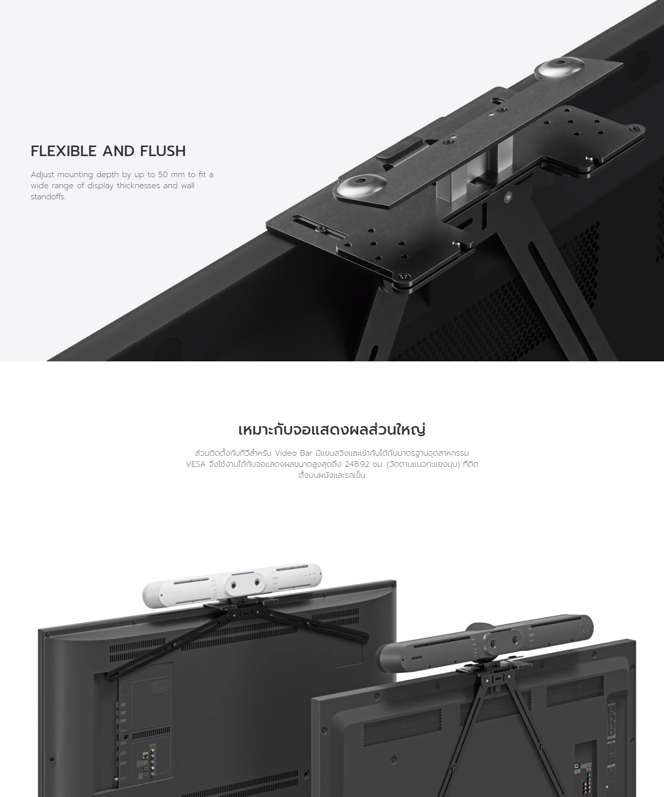 Logitech TV Mount for Video Bars (Rally Bar, Rally Bar Mini) อุปกรณ์ ...