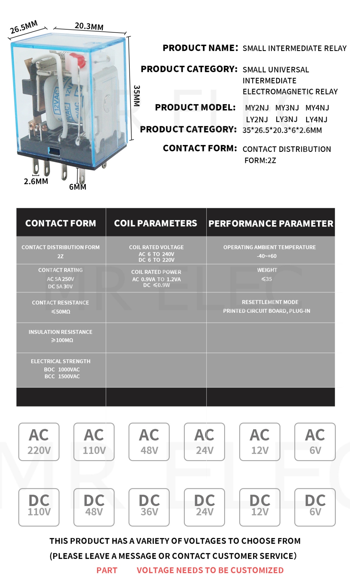 1PCS MY4 General Purpose Relay 4pdt14pins relais DC 12V/ 24V /110V 220V relay MY4 switch ...