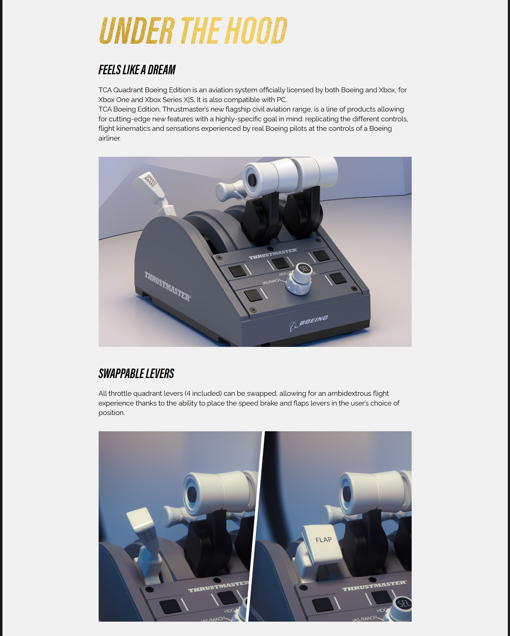 ThrustMaster Joy-Stick ADD-ON [4060219] TCA Quadrant Boeing Edition ...