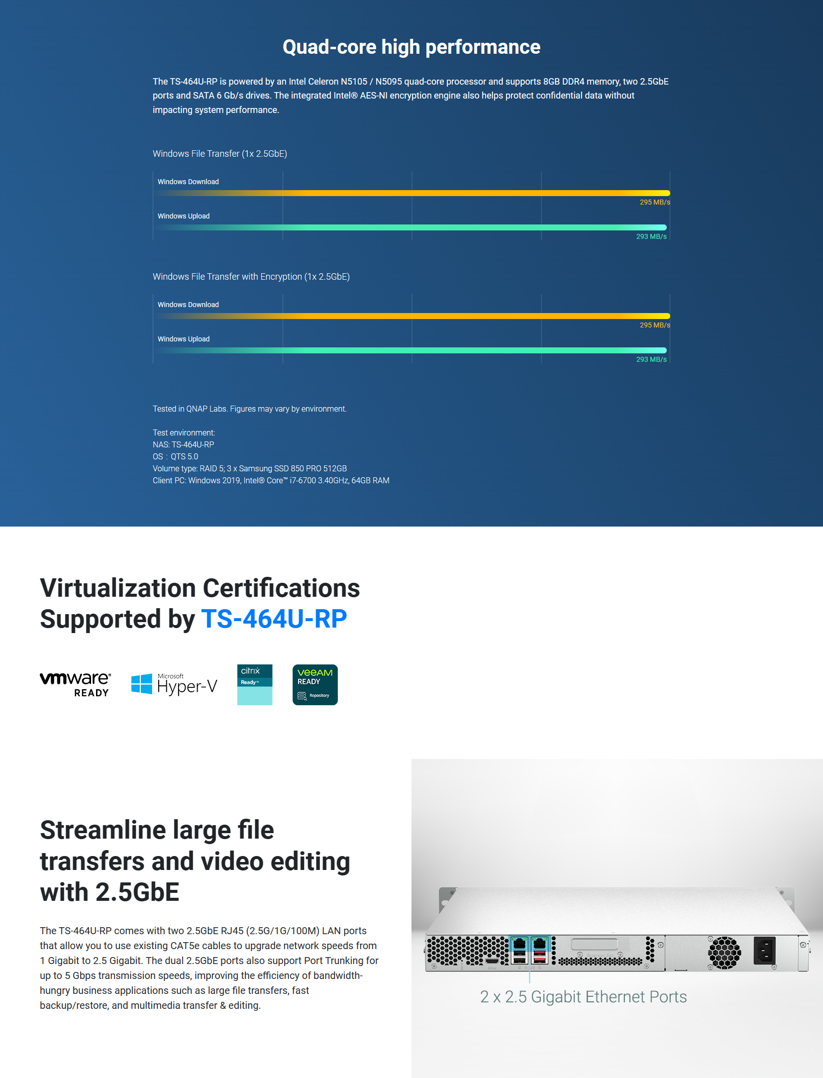 QNAP NAS TS-464U-RP-8G 4-Bay Rack NAS Intel Celeron N5105/N5095 อุปกรณ์เก็บข้อมูลบนเครือข่าย ของ ...