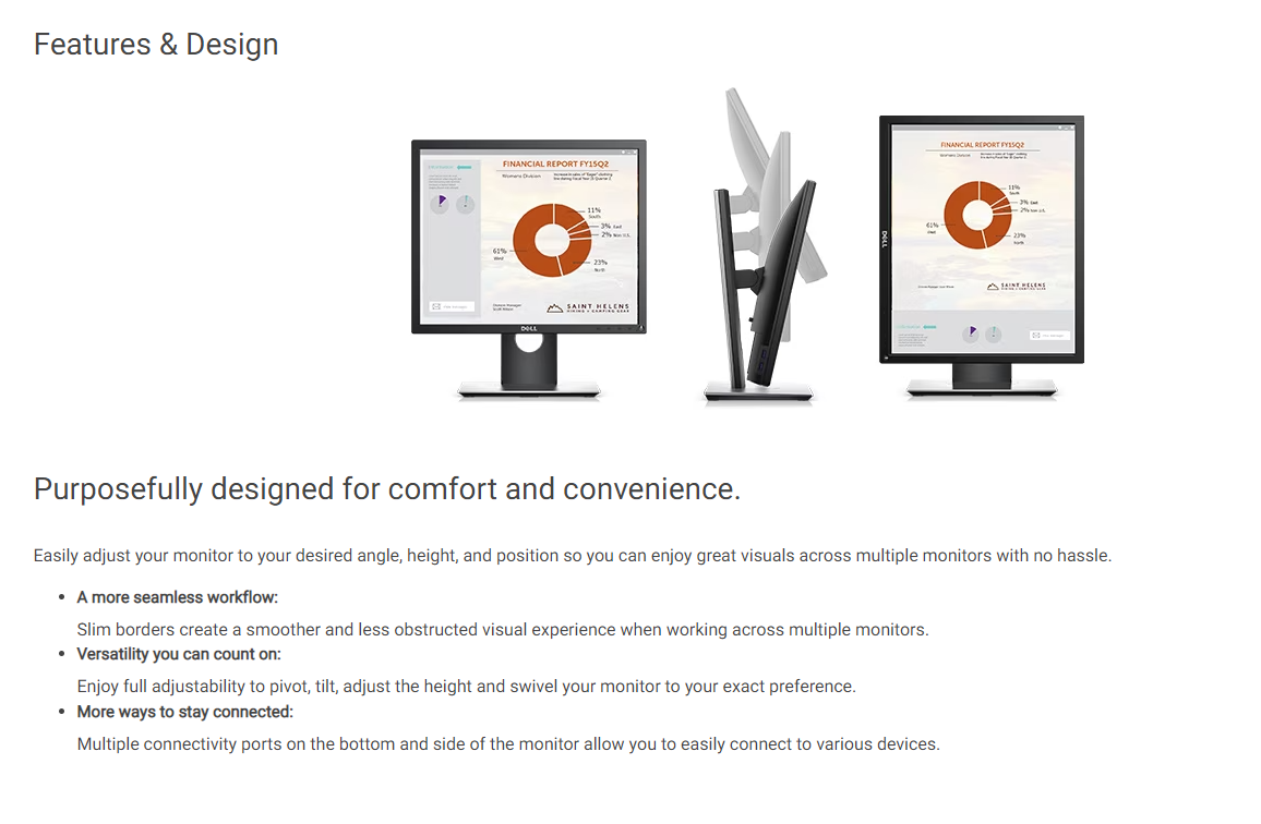 Dell Professional Monitor P1917S, 19.0″ 1280×1024, IPS จอคอมพิวเตอร์ ...