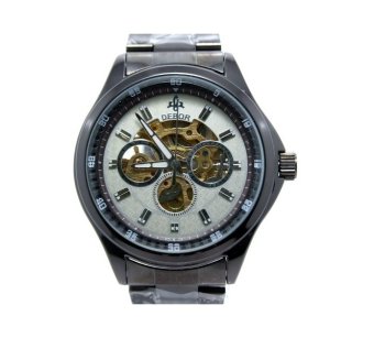 DEBOR นาฬิกาข้อมือชาย ระบบ Auto สายเหล็ก (สีดำ) - ThaiPick