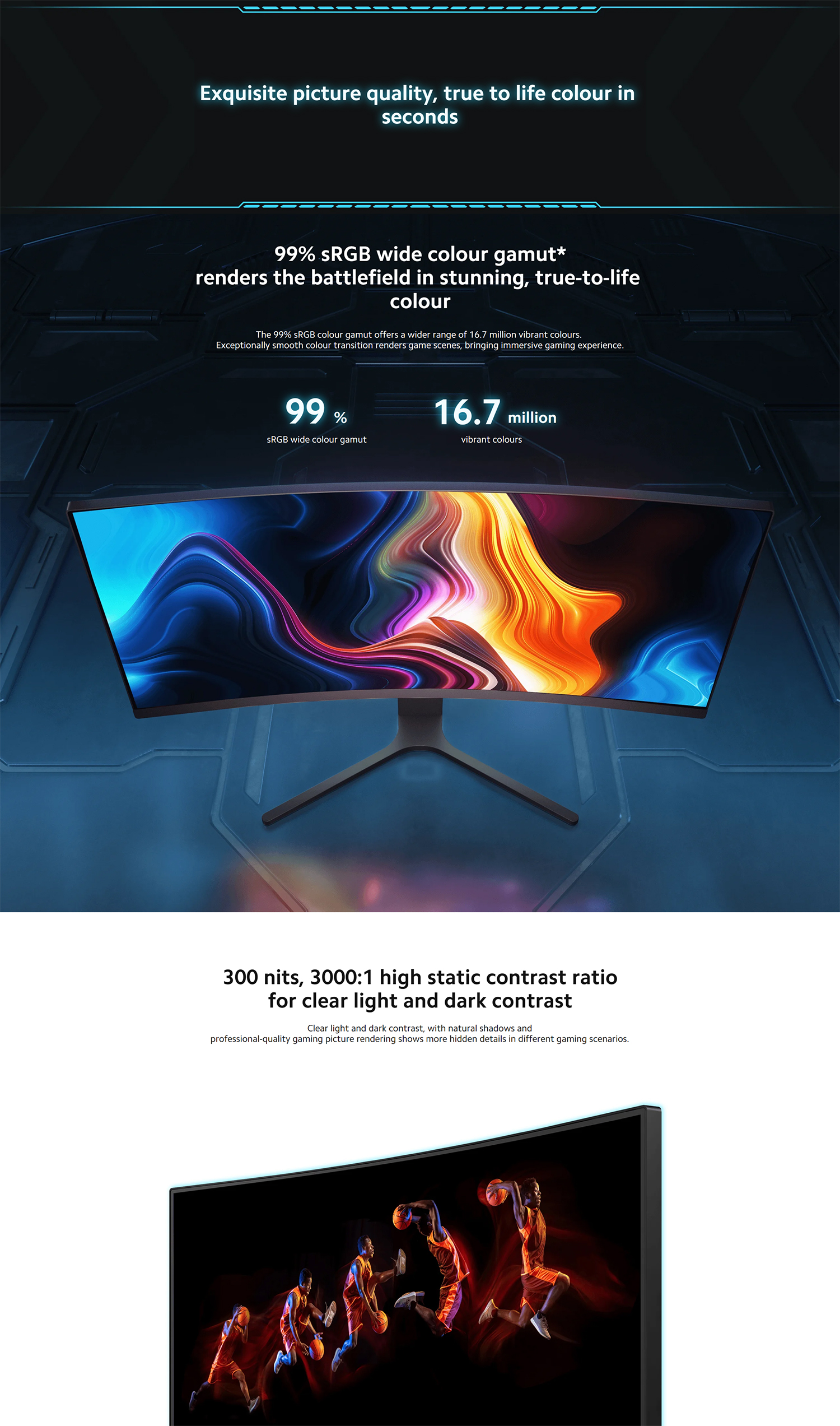 Xiaomi Mi Curved Gaming Monitor 30 Inch 200Hz (34103) จอคอมพิวเตอร์ จอ ...
