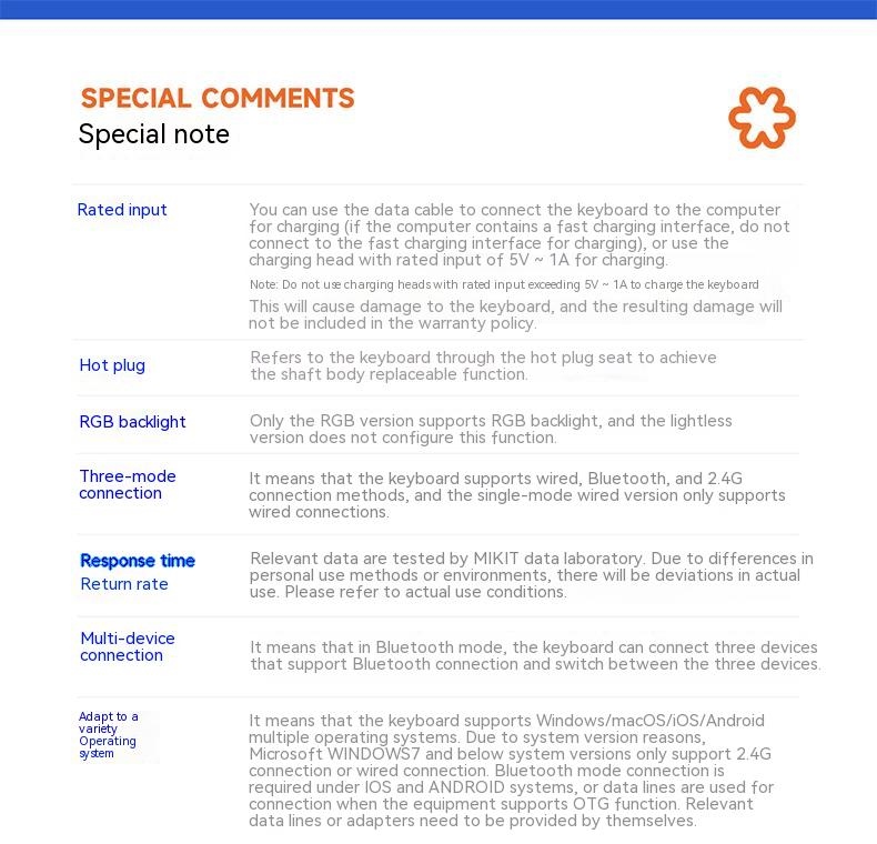 Mikit DK65 RGB Backlit Wireless Bluetooth Hotswap Mechanical Keyboard ...