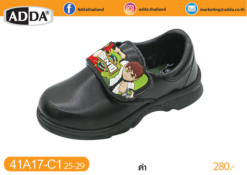 รองเท้า นักเรียน อนุบาล Justice League Action จัสทิกลีค แอคชั่น สีดำ ...