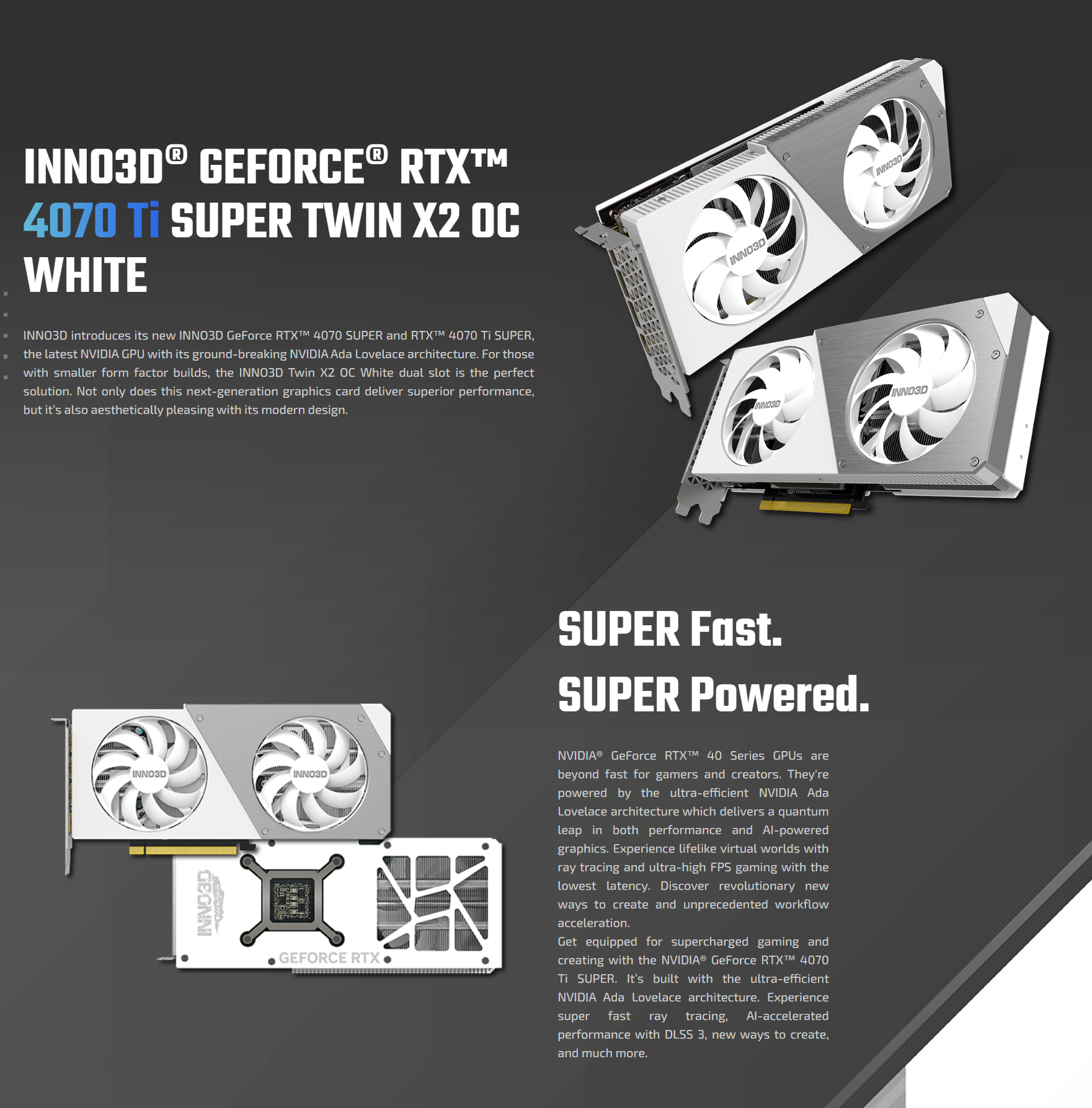 INNO3D VGA Geforce RTX 4070 TI Super Twin X2 OC 16GB GDDR6X [White] การ์ดจอ เกมมิ่ง สีขาว ของแท้ ...