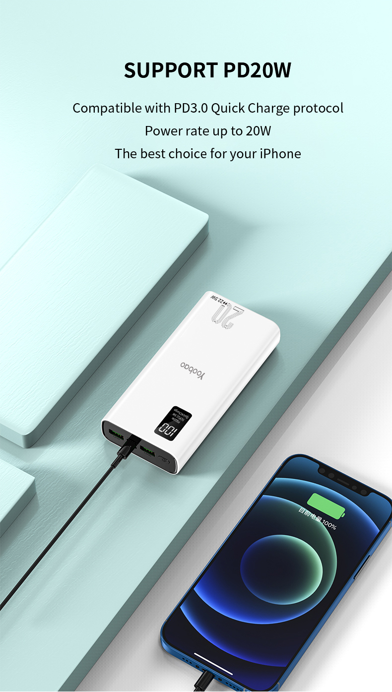 Yoobao Powerbank Kakao PD26 20000mAh Fast Charge/Quick Charge/PD20W ...