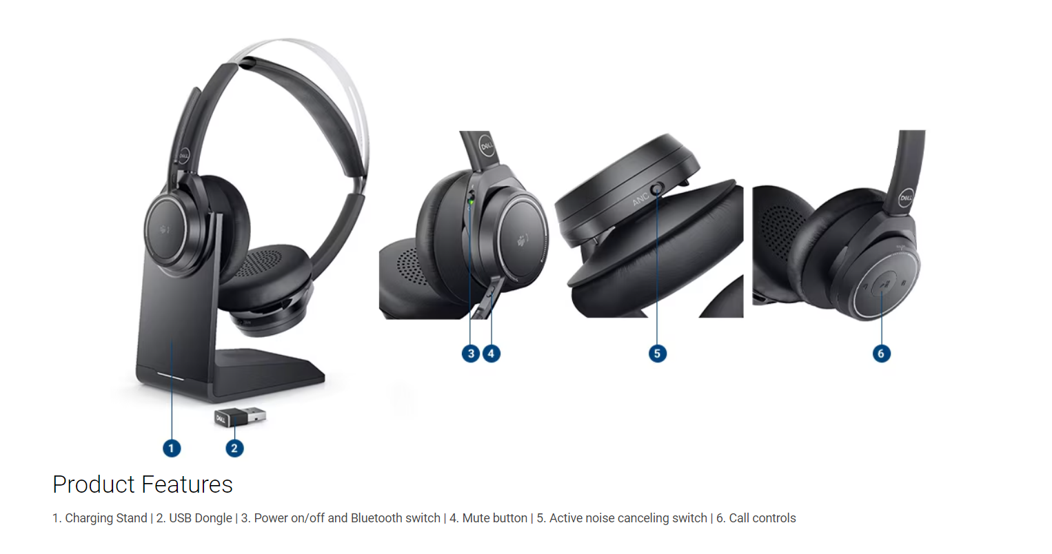 Dell Premier ANC Wireless Headset WL7022 หูฟังตัดเสียงรบกวน ไร้สาย ...