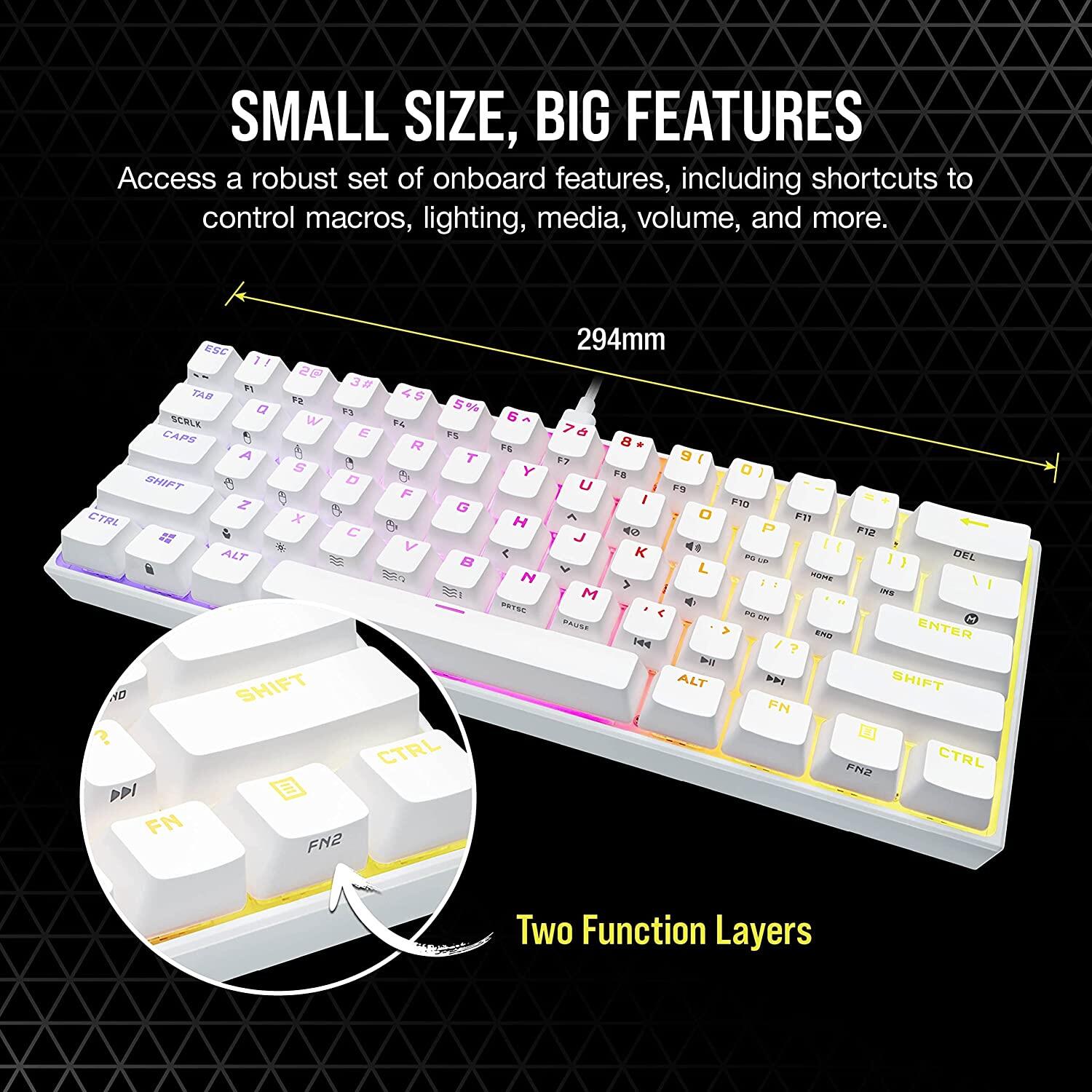 Corsair K65 RGB MINI Keyboard [US] [MX SPEED RGB] คีบอร์ดเกมมิ่ง แป้น ...
