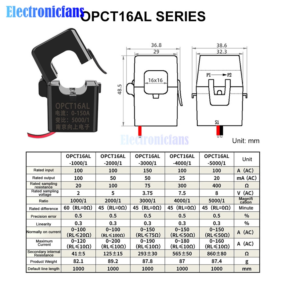 OPCT10AL OPCT16AL OPCT24AL OPCT35AL Clamp Current Transformer Sensor ...