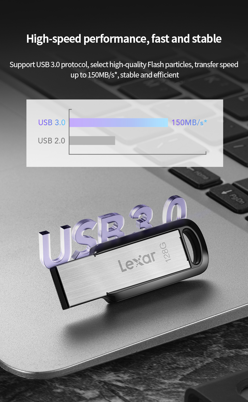 Lexar Flash Drive JumpDrive M400 128GB USB 3.0 (Black) แฟรชไดรฟ์ ของแท้ ...