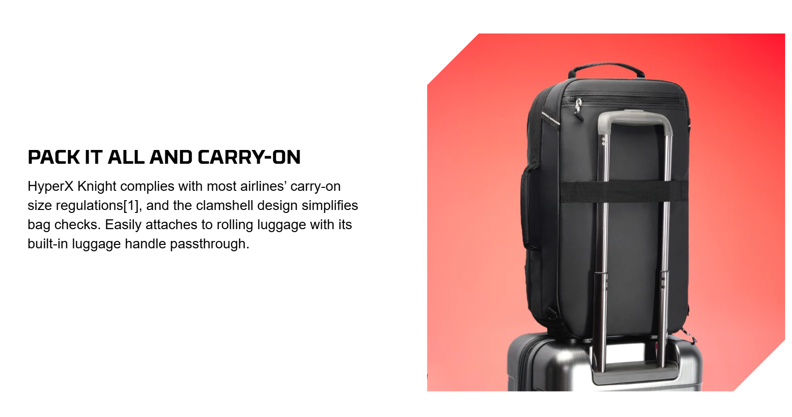 HyperX Knight Gaming Backpack [8C525AA] กระเป๋าเป้ ของแท้ ประกันศูนย์ 2ปี