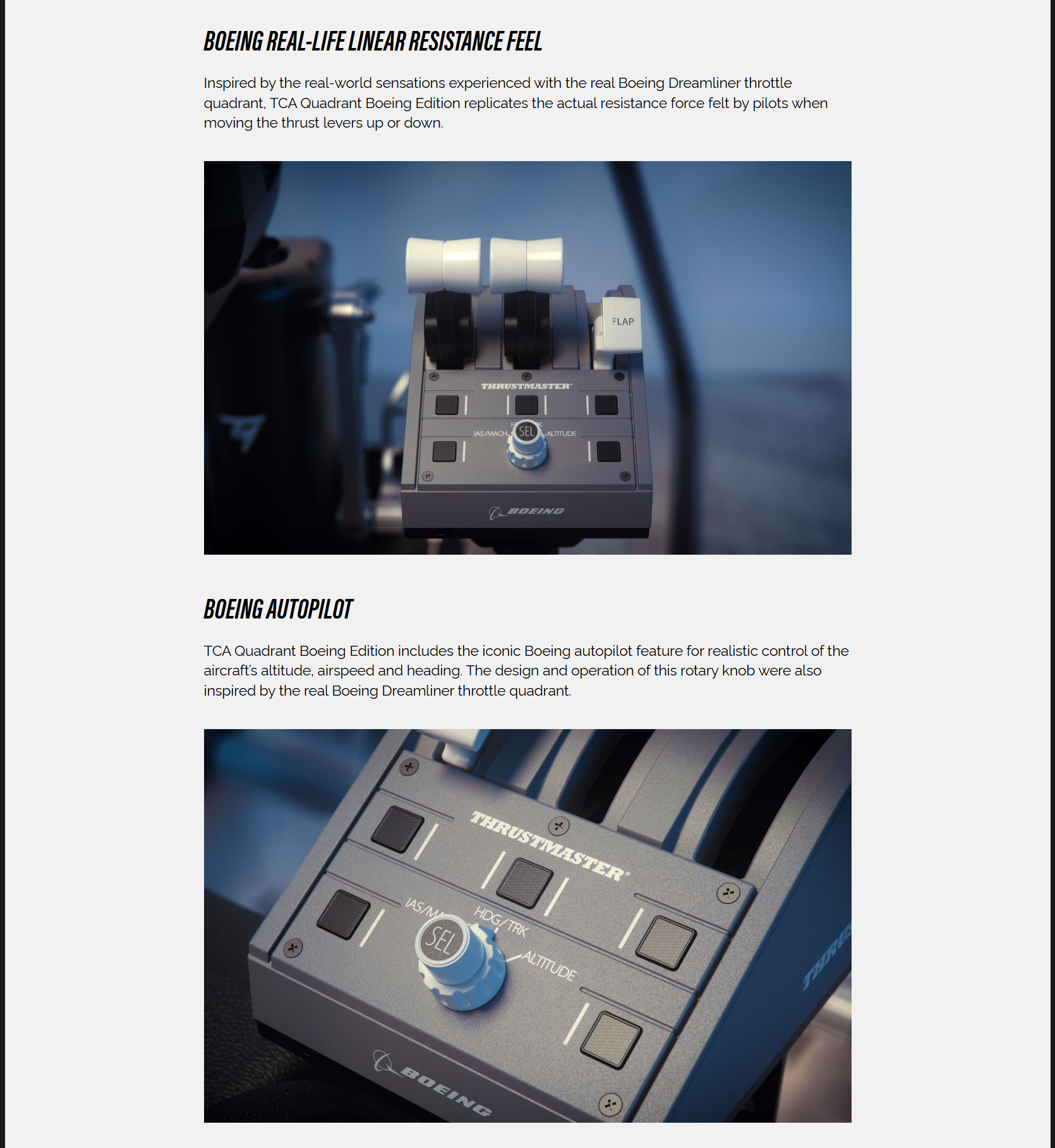 ThrustMaster Joy-Stick ADD-ON [4060219] TCA Quadrant Boeing Edition ...