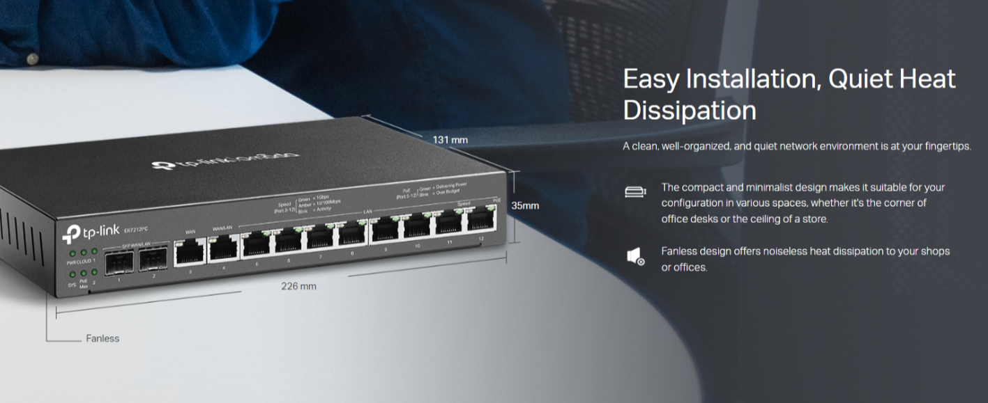 TP-Link ER7212PC Omada Gigabit VPN Router with PoE+ Ports and ...