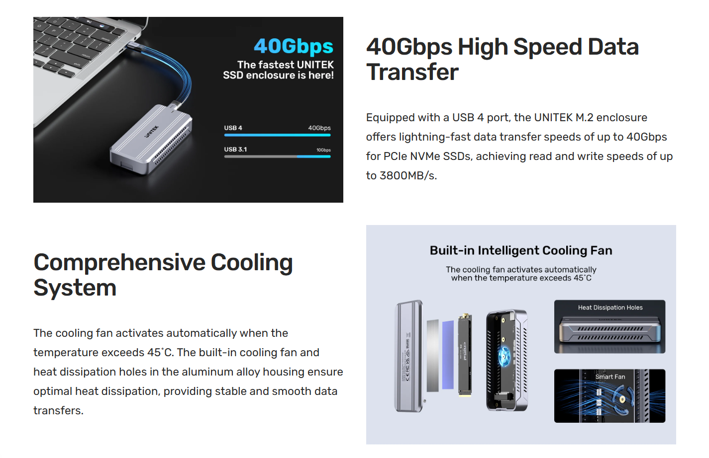 UNITEK S1242AGY01 Solidforce reefer turbocool เคส SSD M.2 แบบพกพา ของ ...