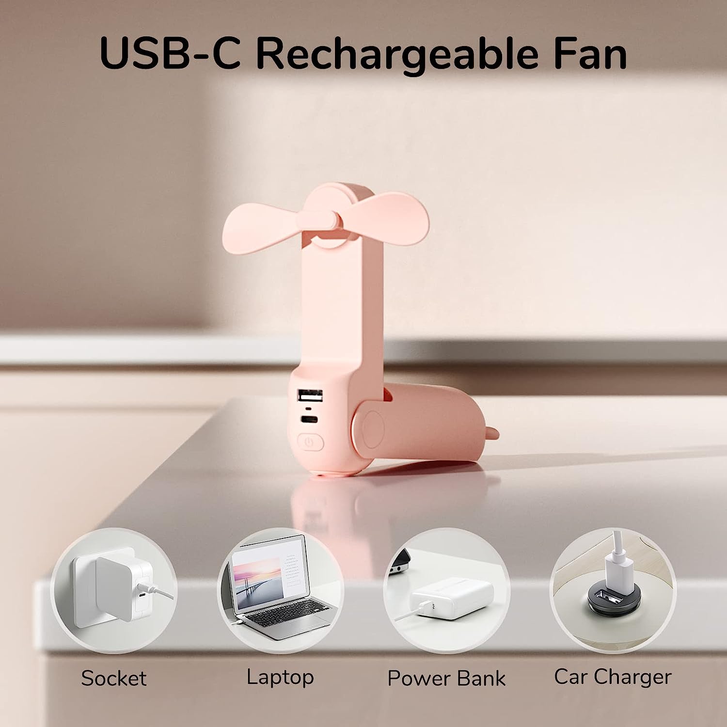 Jisulife F8X Multi-Function Fan 4800mAhพัดลมมือถือมัลติฟังก์ชั่น (White, Pink, Brown) ของแท้ ...