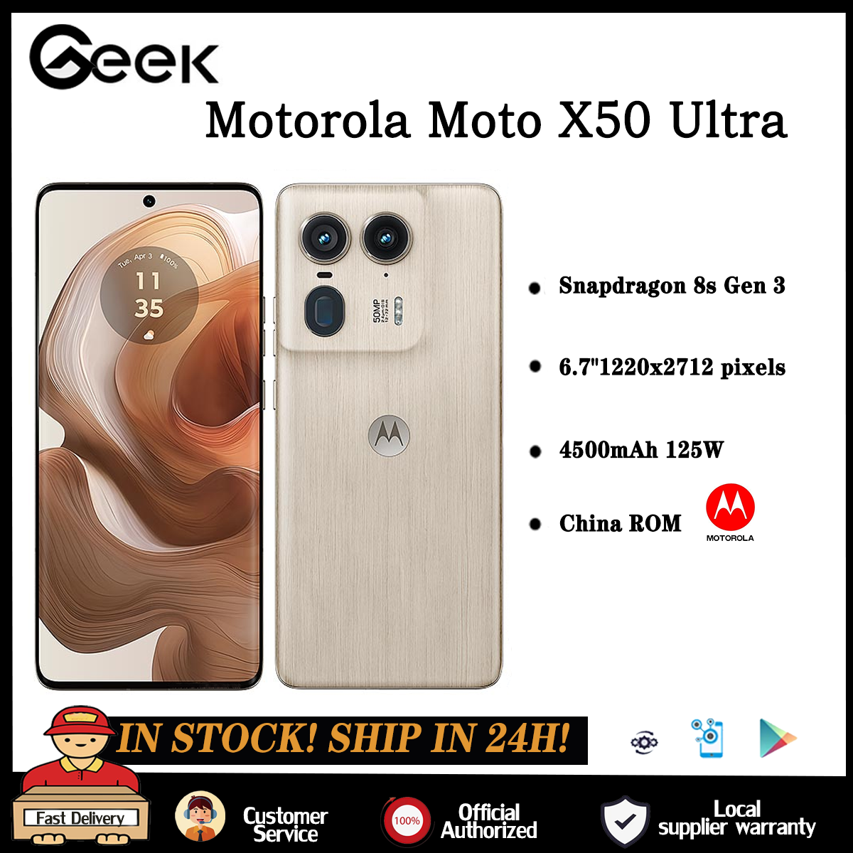 Original Motorola Moto X50 Ultra 5G China Rom AI Cell Phone Snapdragon8 ...