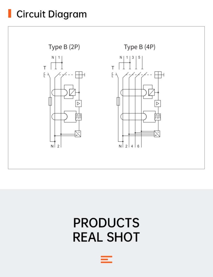 High quality RCD RCCB B type earth leakage residual current circuit breaker Evse 2P 4P AC 40a ...